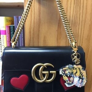Gucci | Accessories | Gucci Tiger Keychain Embroidered Tiger Head ...